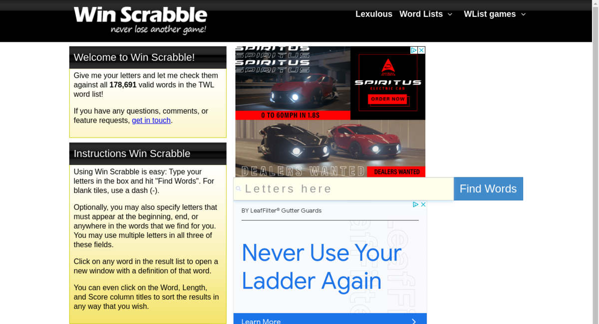 winscrabble.com — Website Sold on Flippa: Service assistant in the ...